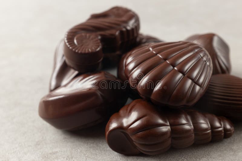 Seashell-shaped Belgian Seashells Chocolates Stock Image - Image of ...