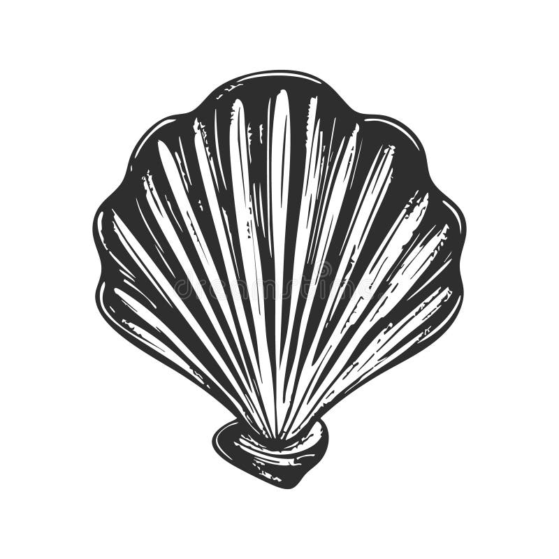 Seashell Silhouette Illustration. Nautical and Beach Theme Design ...