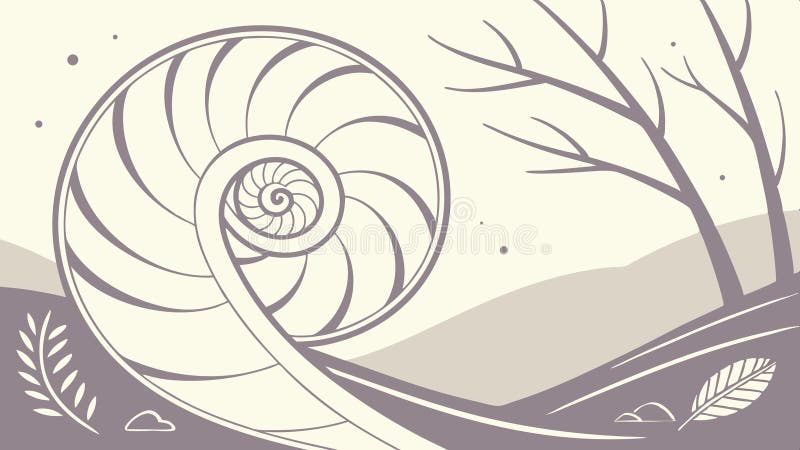 Seashell Spiral Pattern, Nature and Ocean Life Design Vector Design ...