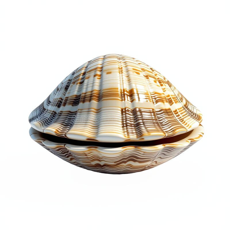 Seashell with Striped Pattern and Transparent Background Stock Image ...