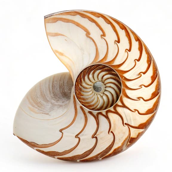Seashell with Swirling Pattern Isolated on White Background Stock ...