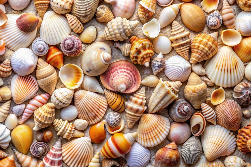 Seashell Texture â€ Abstract Beach Elements Stock Illustration ...