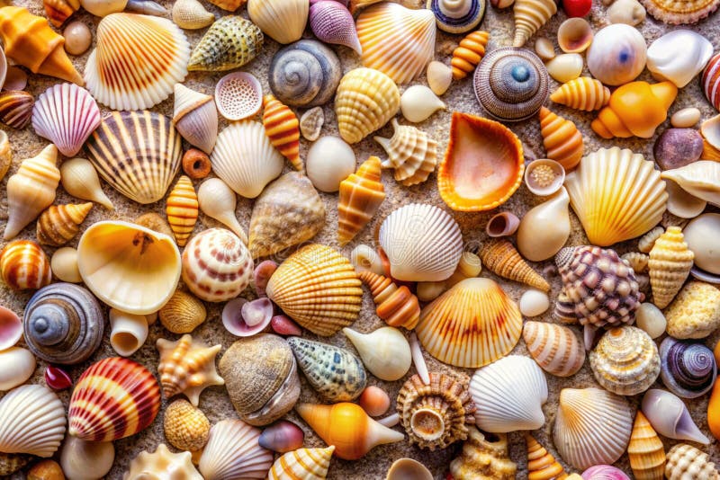 Seashell Texture â€ Abstract Beach Elements Stock Illustration ...