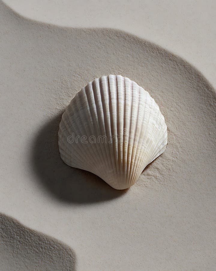 Seashell on Textured Sand, Beach Scene Stock Illustration ...