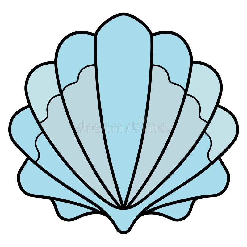 Seashell Vector Illustration, Simple Design Stock Illustration ...