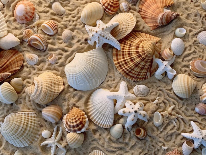 Seashells background stock illustration. Illustration of combing ...