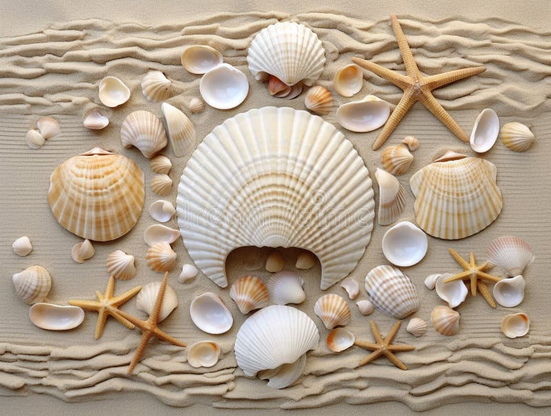 Seashells background stock illustration. Illustration of natural ...