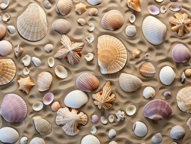 Seashells background stock illustration. Illustration of seashells ...