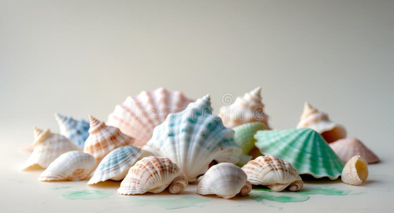 Seashells Collection. a Variety of Beautiful Seashells with Different ...