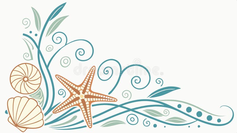 Seashells Corner Frame, Nature Sea Design for Beach Themes and Summer ...