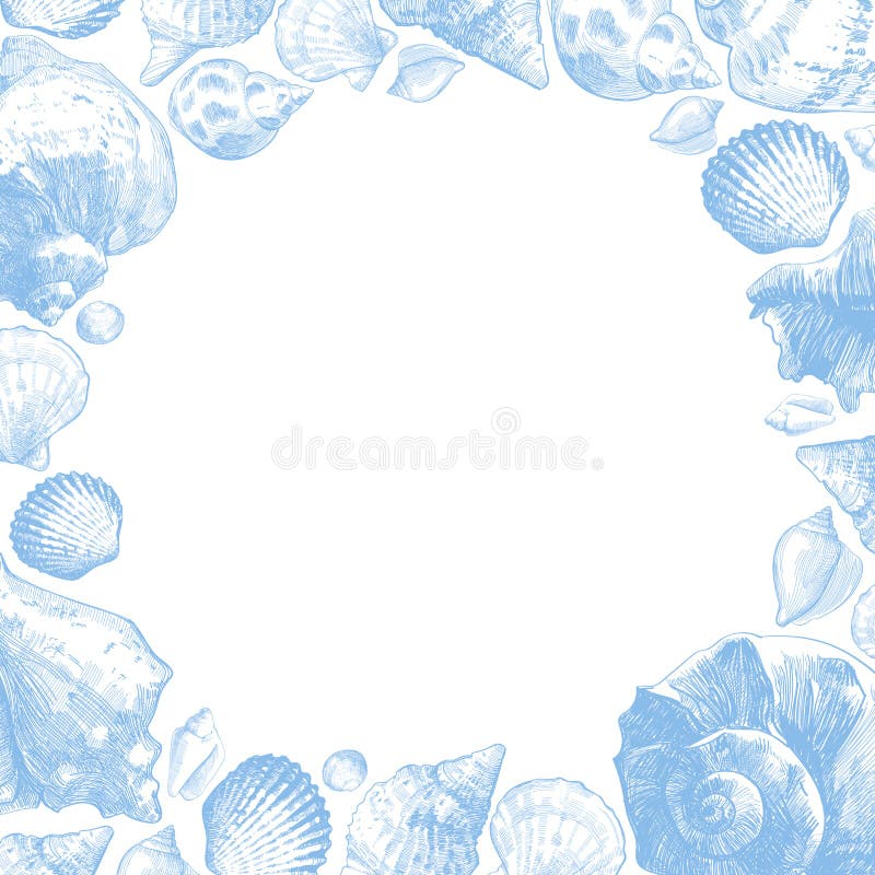 Blue Seashell Border