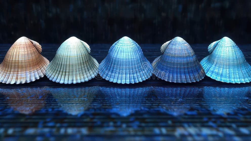 Seashells Gradient, Ocean Hues Stock Photo - Image of coastal, serenity ...