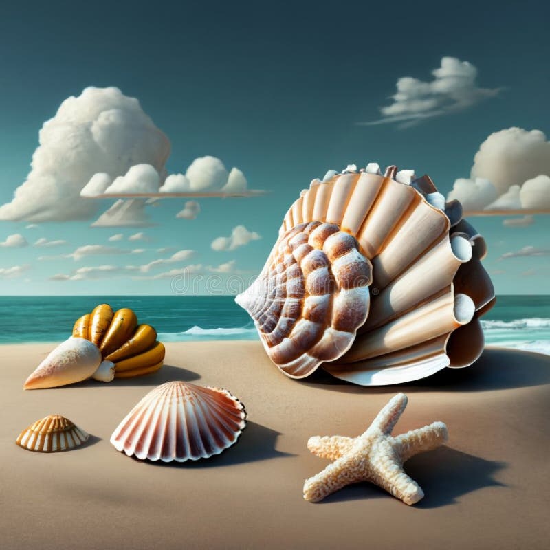 Sunset Seashells: a Symphony of Nature S Beauty, Still Life, Minimalist ...