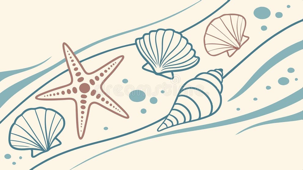 Seashells Pattern Beach Shells, Marine Pattern, Shell Texture, Beach Pattern, Sea Shells Vector ...