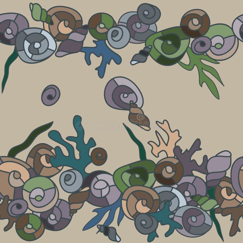 Seashells random pattern stock vector. Illustration of natural - 70951994