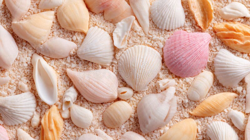 Seashells on Sand Still Life for Beach Themed Designs Stock ...
