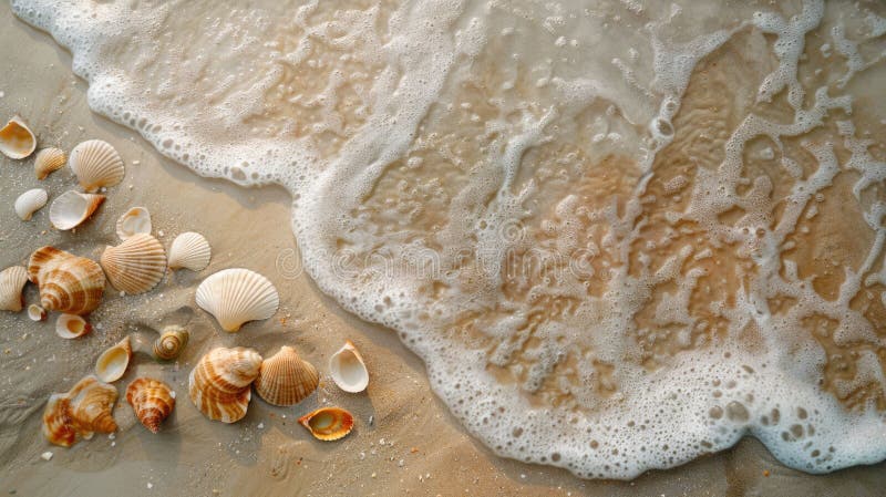 Seashells Scattered on Sandy Beach, Creating a Beautiful Natural ...