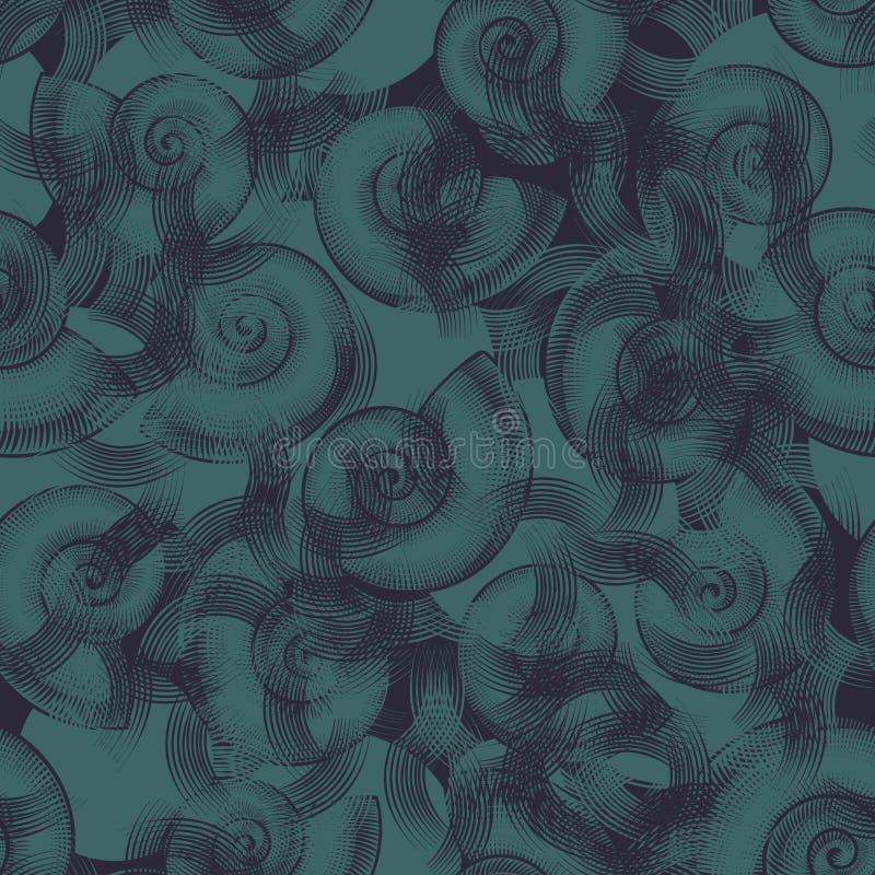 Seashells Seamless Pattern Background. Stock Vector - Illustration of ...