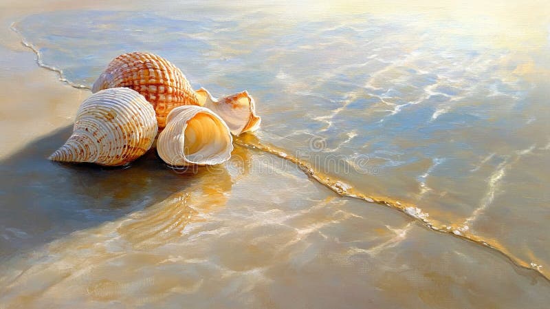 Seashells by the Seashore - a Painting Stock Illustration ...