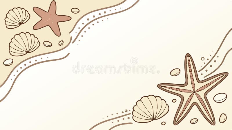 Seashells and Starfish Corner, Beach Themed Decorative Design for ...