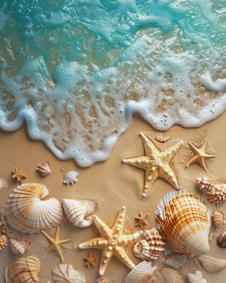 Seashells & Starfish Dance Stock Illustration - Illustration of ...
