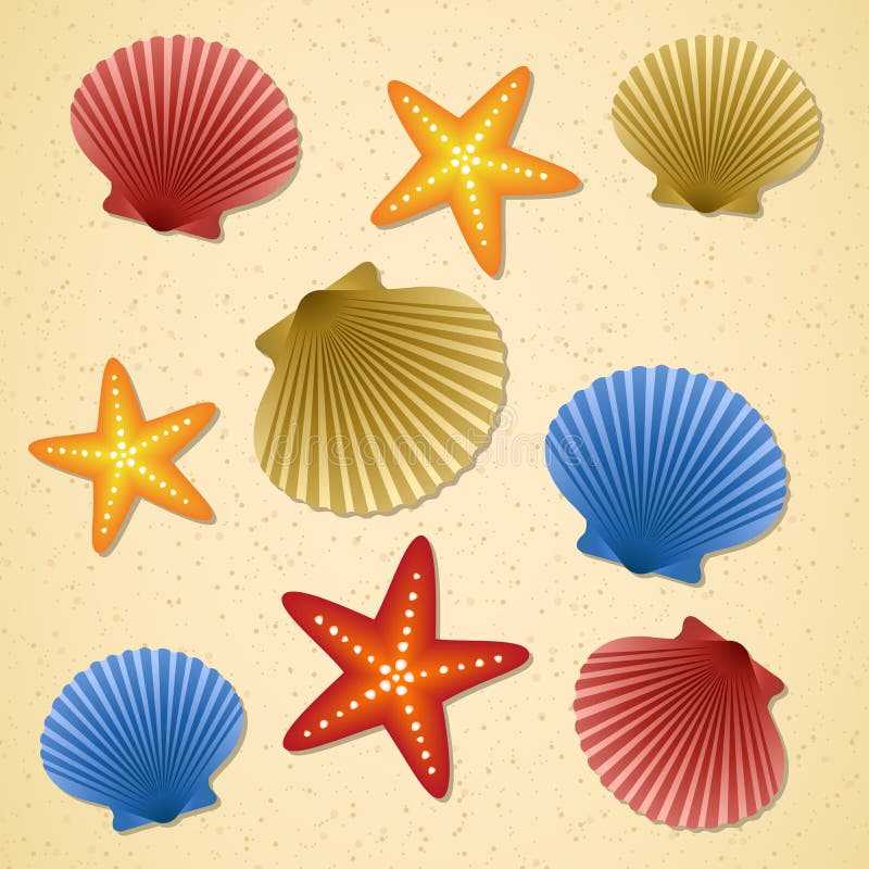 Pastel Seashells Clip Art stock illustration. Illustration of patterned ...