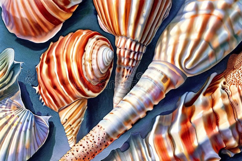 Seashells and Their Patterns Illustrating the Diversity of Marin Stock ...