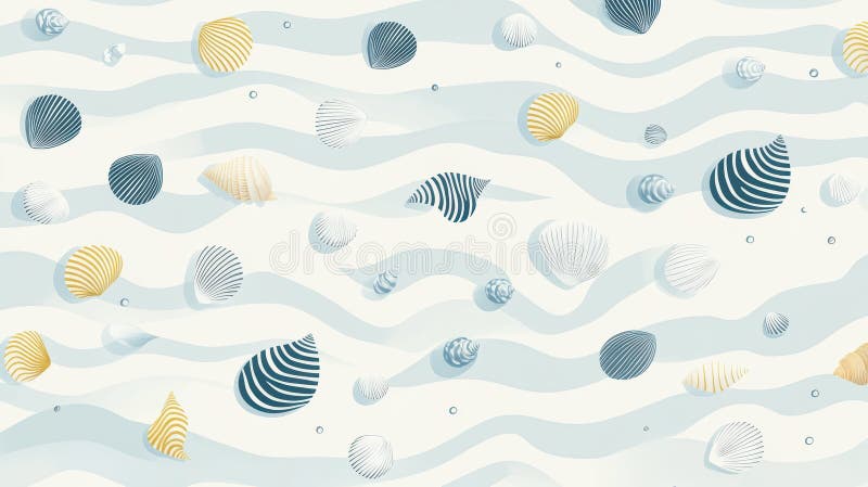 Seashells and Wavy Patterns Create Serene Beach Inspired Design ...