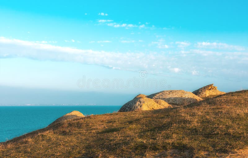 Seashore, big rocks stock image. Image of caspian, bubble - 66830745