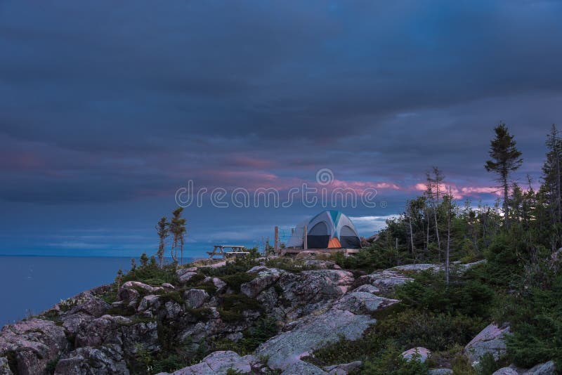Seashore Camping after a Long Day of Hiking Stock Image - Image of ...