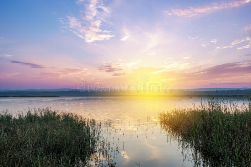 Seashore Rock Forms Sunset Colors Sunlight Stock Photo - Image of ...