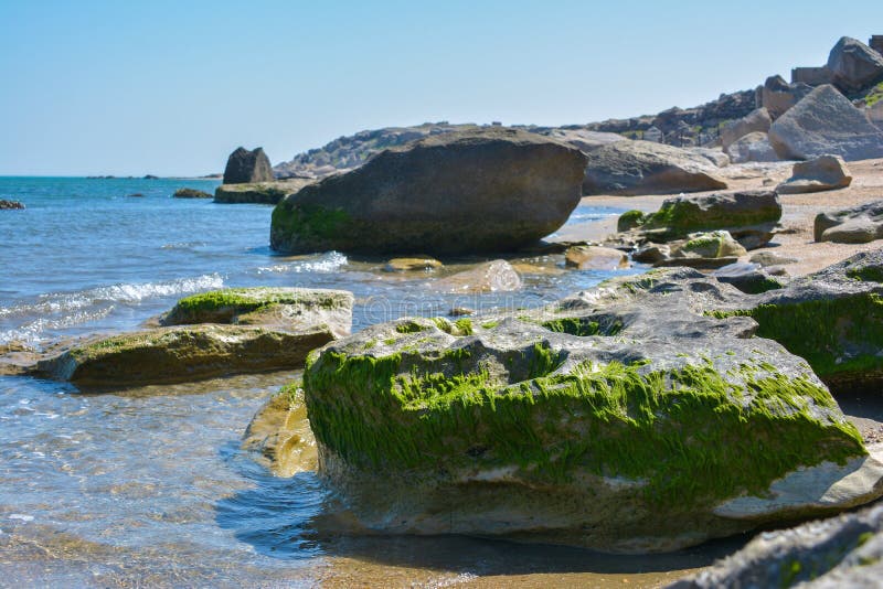 Rocks on shore stock image. Image of landscape, warmly - 52005437