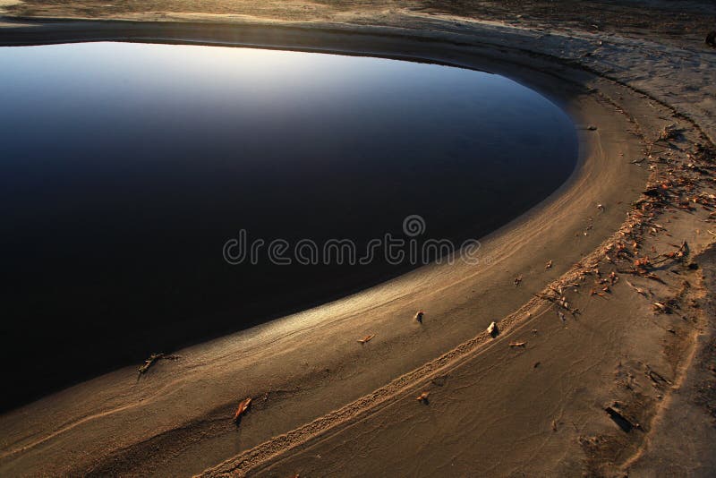 Seashore Sand Beach Perfect Circle Stock Image - Image of beach ...