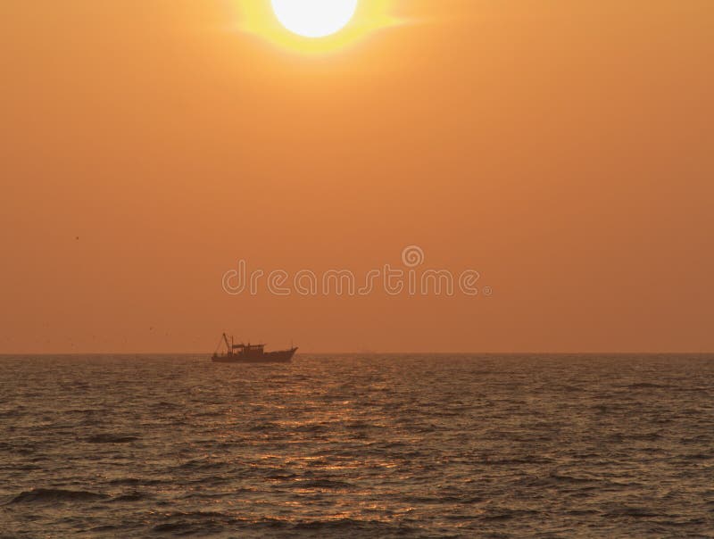 From Seashore during Sunset Stock Image - Image of nature, floating ...