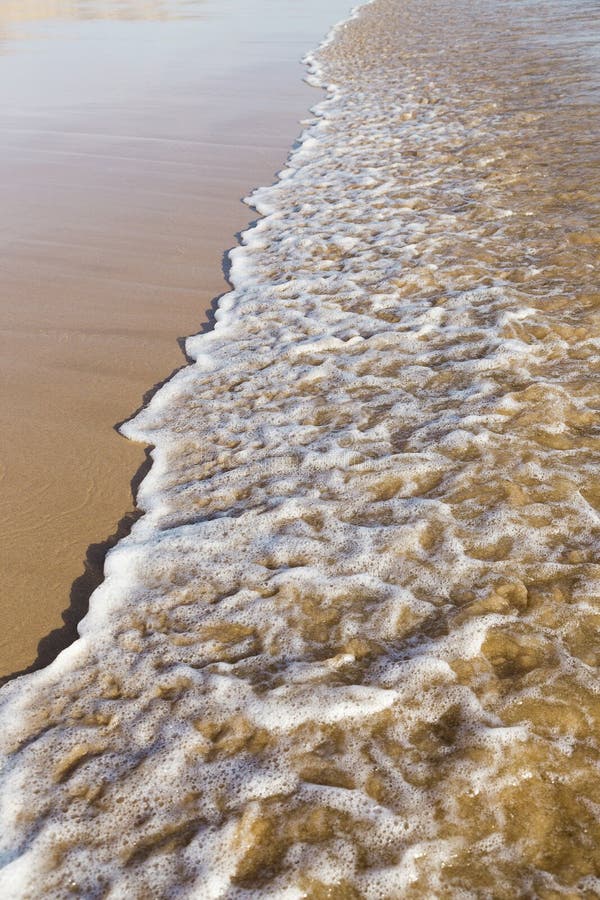 Seashore with Waves, Sand and Sea, Water Texture on the Beach Stock ...