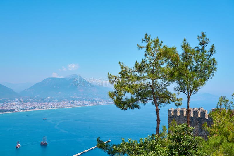 Seaside of Analya, Turkey with Mountains on a Background. Stock Photo ...