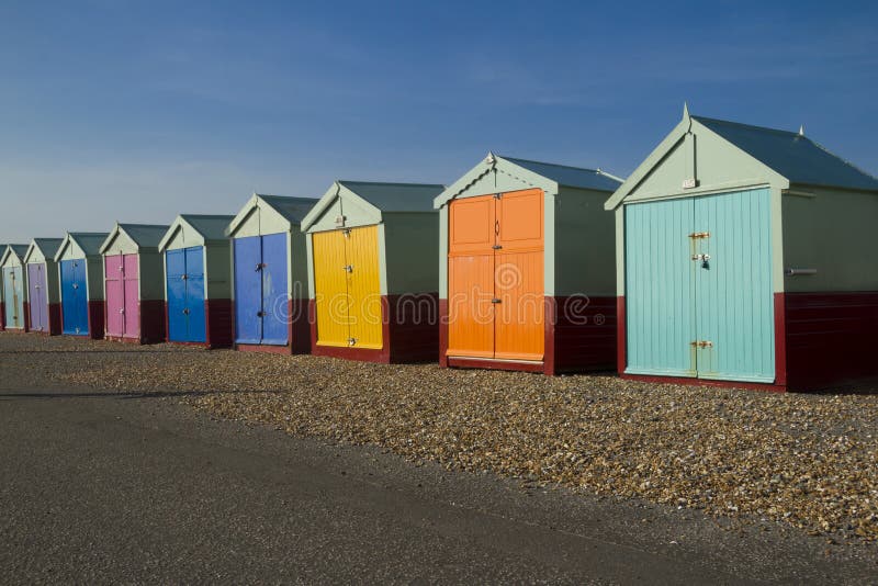 Seaside beach huts stock photo. Image of vacation, beach - 38683188