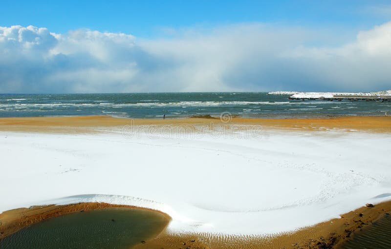 Seaside behind heavy snow stock image. Image of snowstorm - 4682885