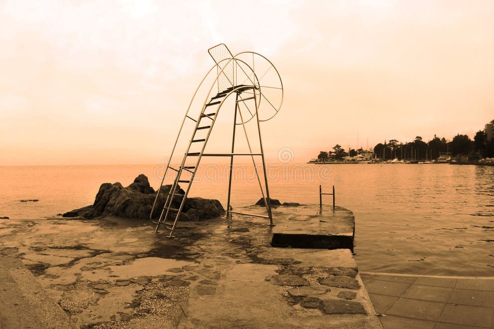 Seaside board in Opatija stock photo. Image of shore - 12719676