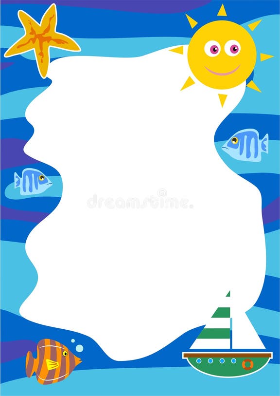 Seaside Border stock vector. Illustration of illustrations - 100141