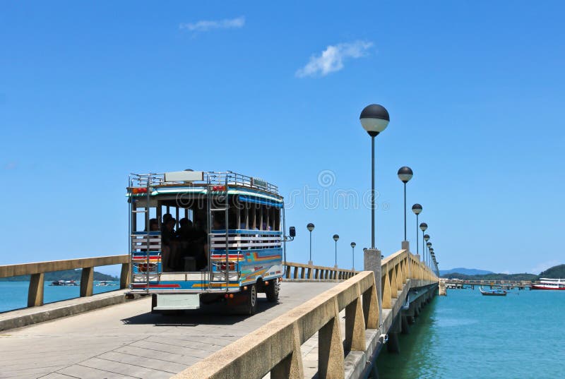 Seaside bridge stock image. Image of water, island, slope - 30428049