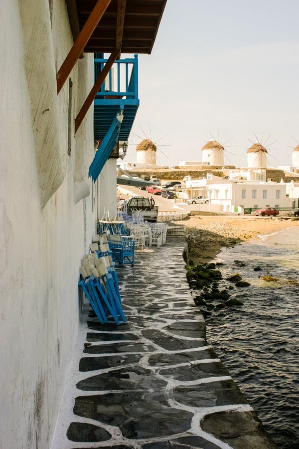 Seaside building editorial stock photo. Image of mykonos - 77944613