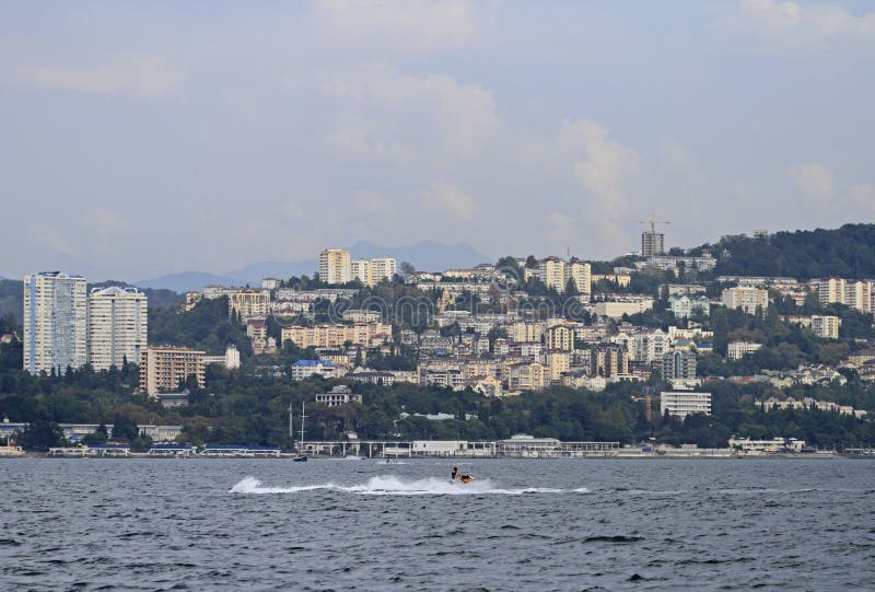 Seaside buildings at night stock photo. Image of colorful - 9025678