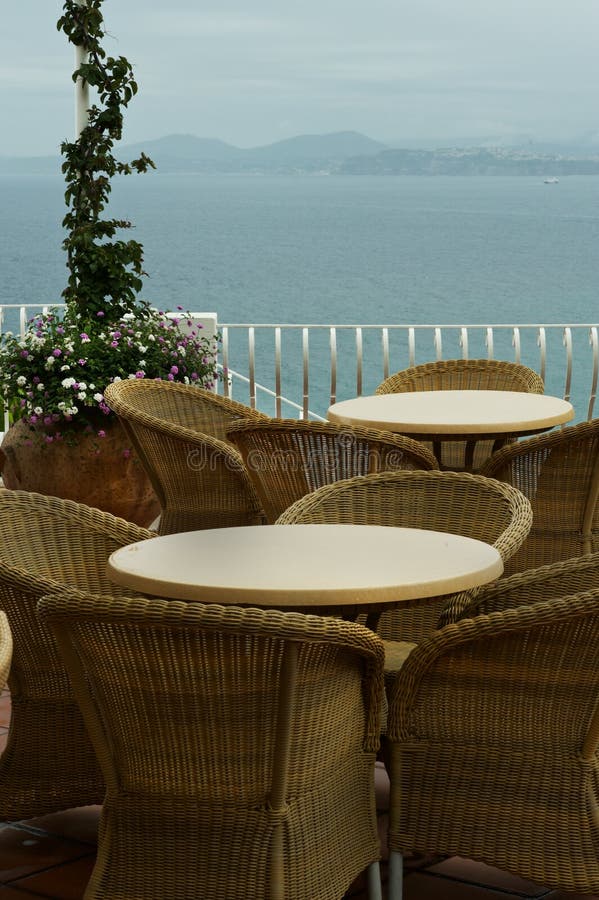 Seaside Cafe in the Morning Stock Image - Image of restoraunt, food ...