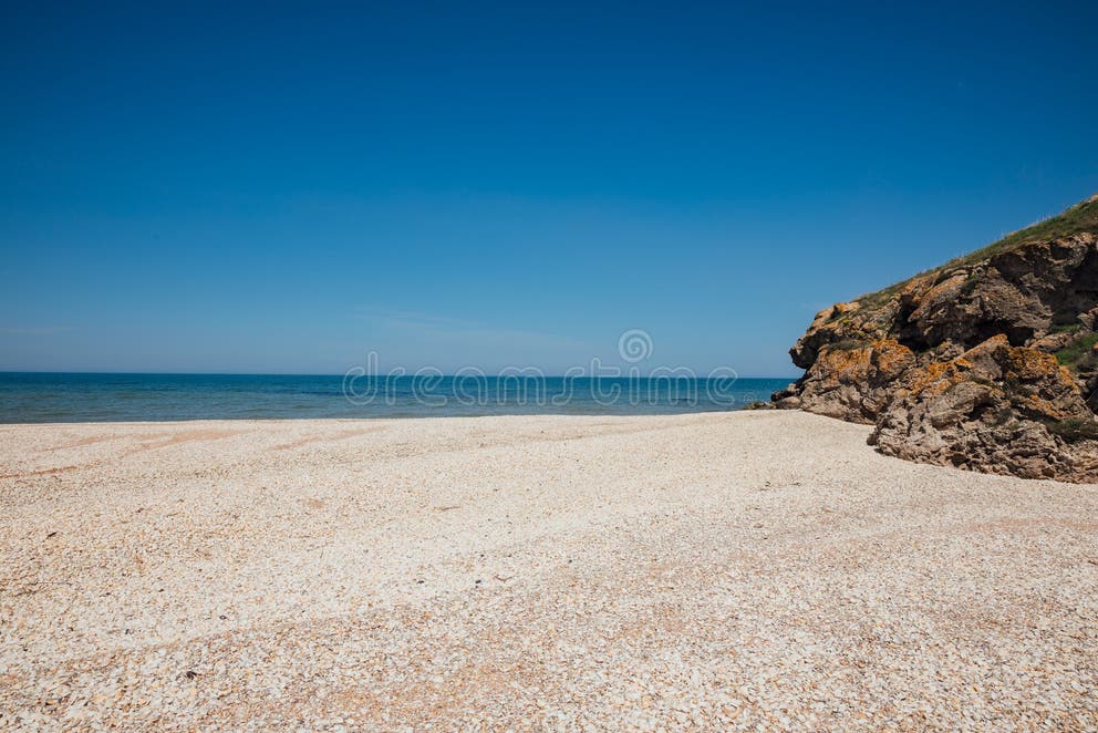 Seaside Calm Sea Blue Sky Full Calm Stock Photo - Image of beautiful ...