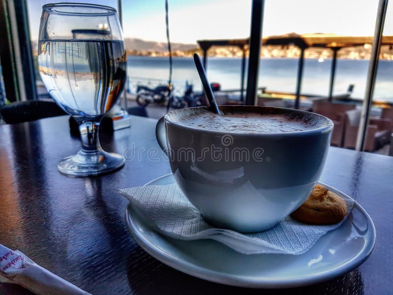 Seaside coffee stock photo. Image of coffee, evening - 120063328