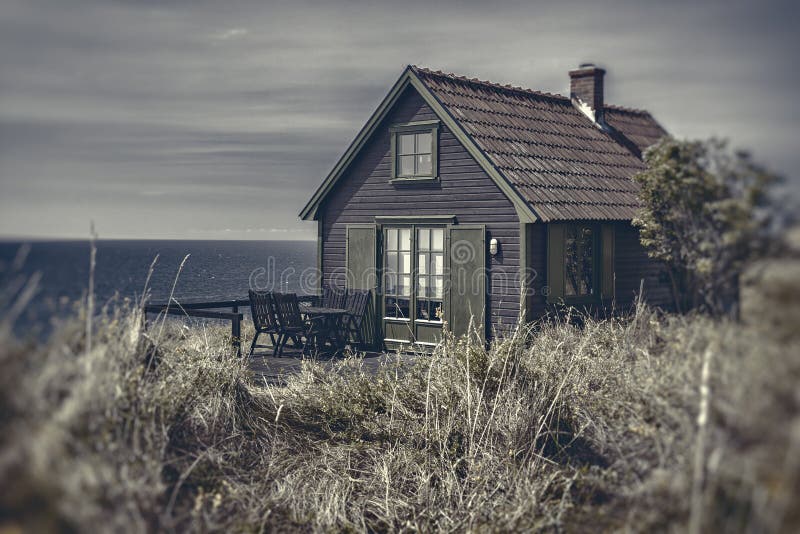 Rustic seaside cottage stock photo. Image of building - 44753484