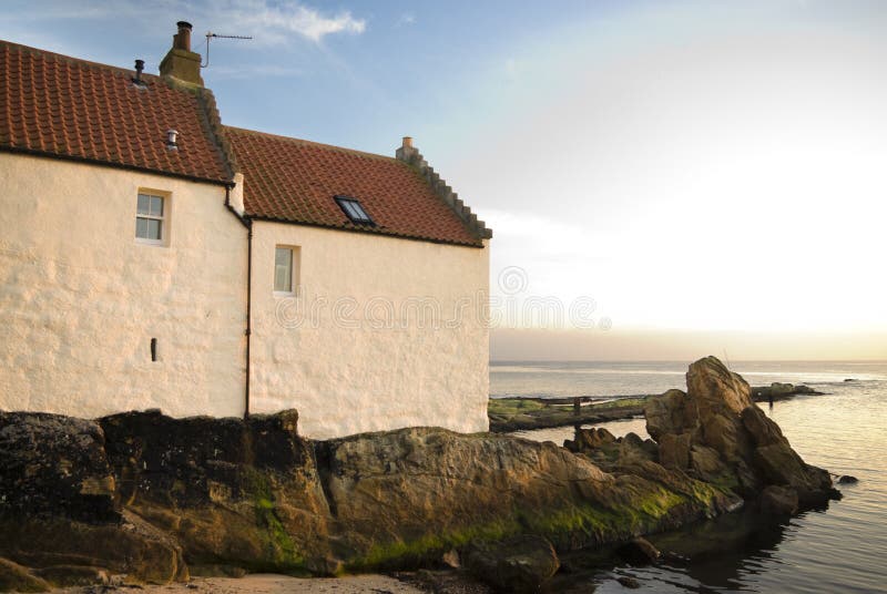 Seaside cottage in Fife stock image. Image of cottage - 11588313