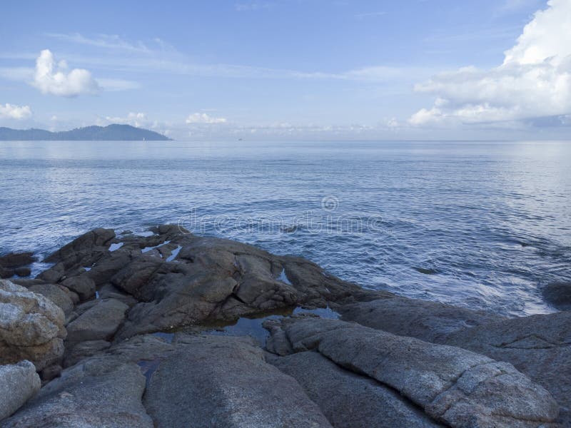 The Seaside Covers with Lots of Granite Rocks. Stock Image - Image of ...