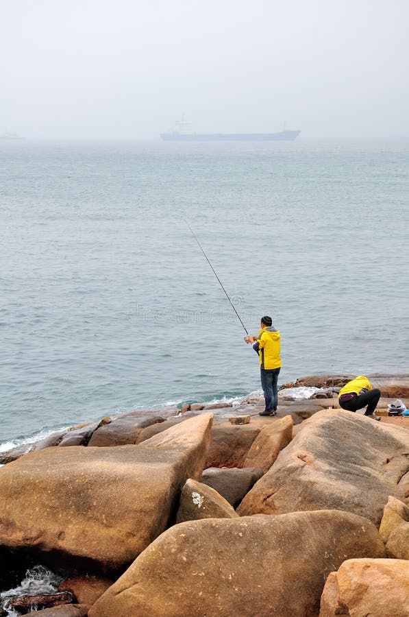 Seaside fishing editorial stock photo. Image of island - 53236858
